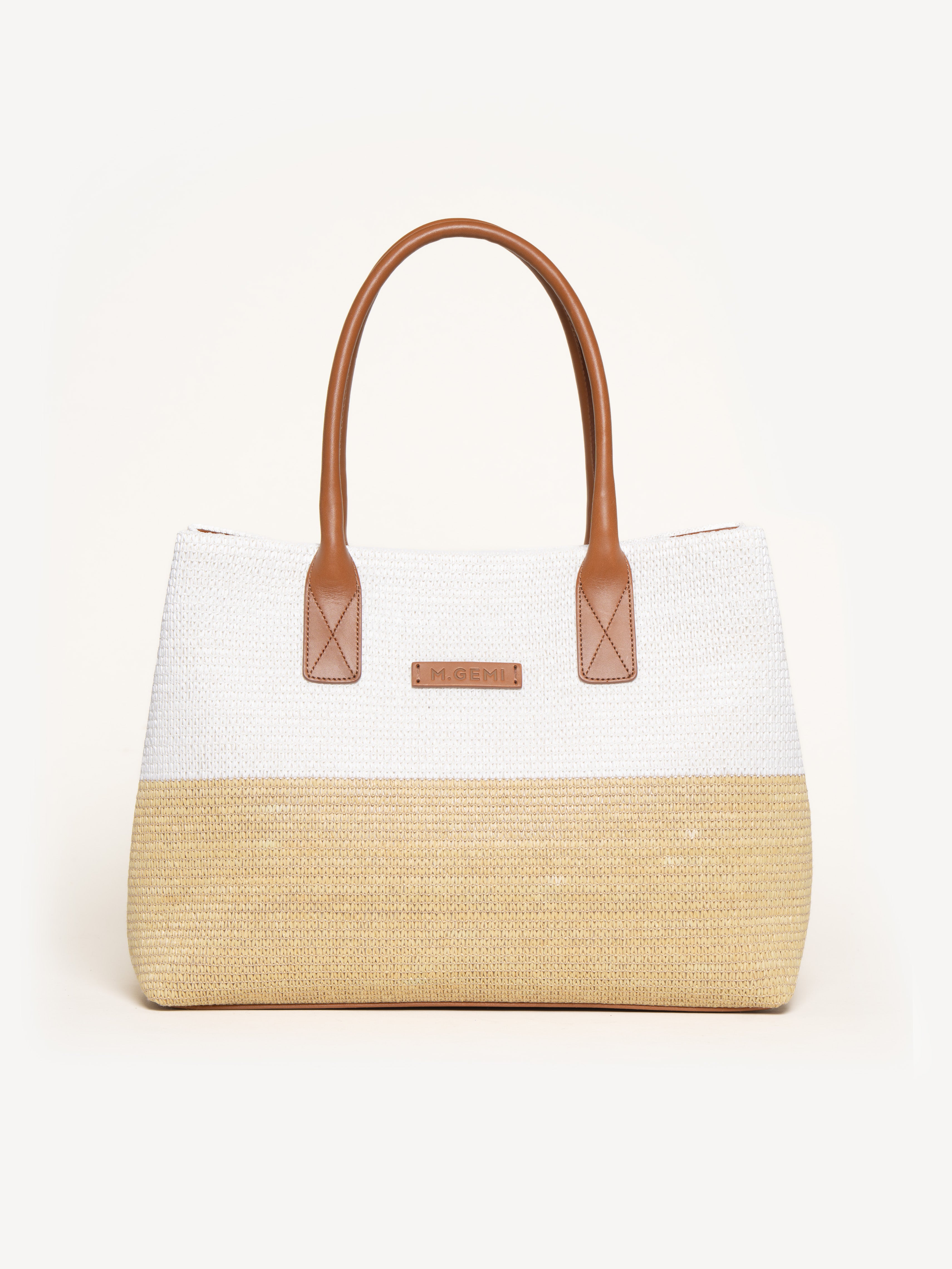 The Barbara - White and Black - Raffia - M.Gemi