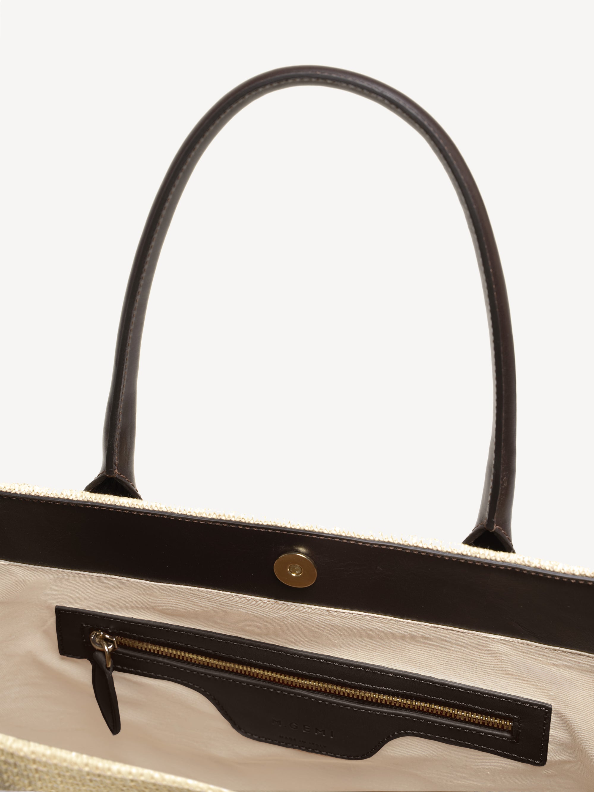 The Barbara - Natural and Dark Brown - Raffia - M.Gemi