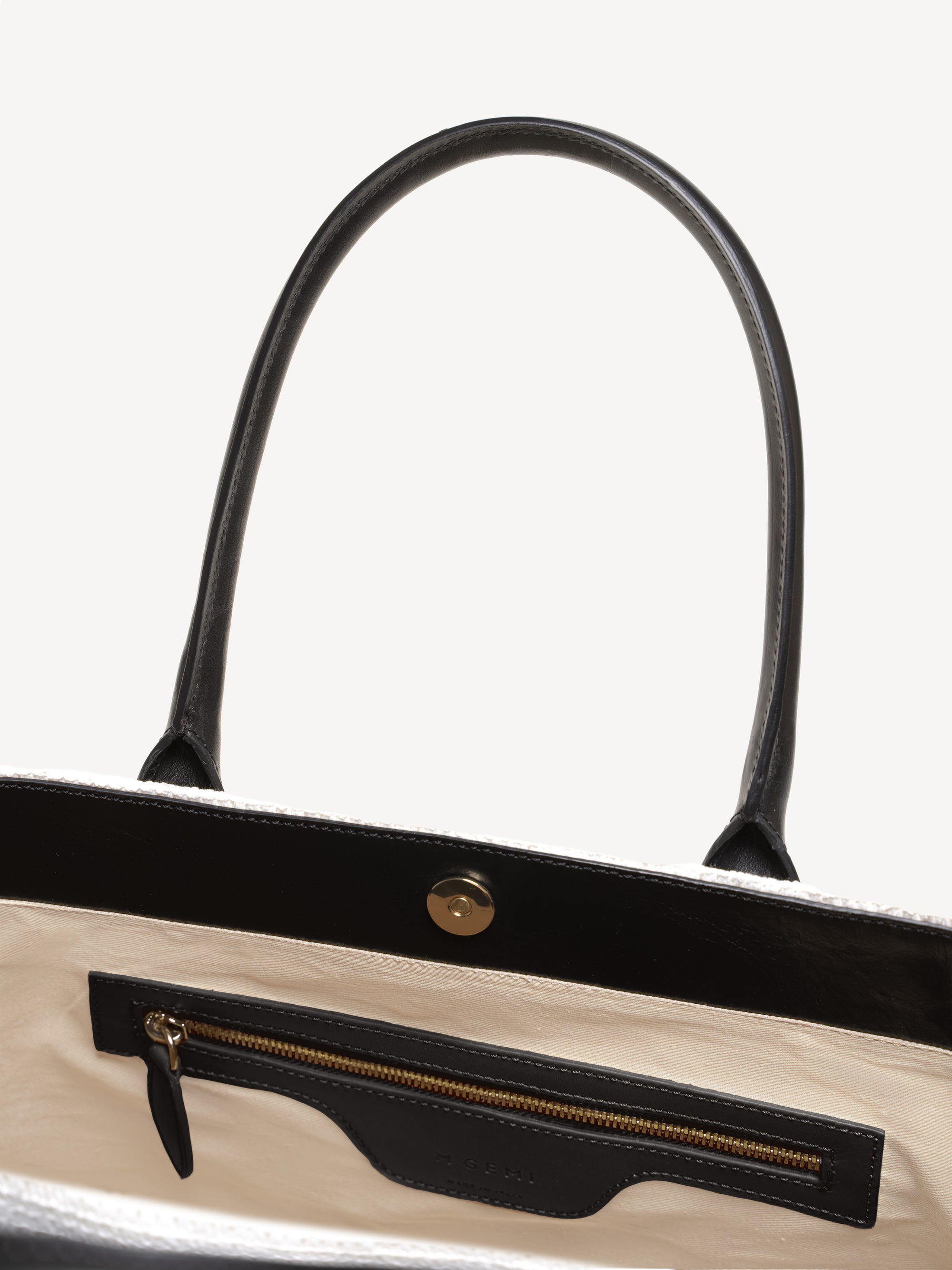 The Barbara - White and Black - Raffia - M.Gemi