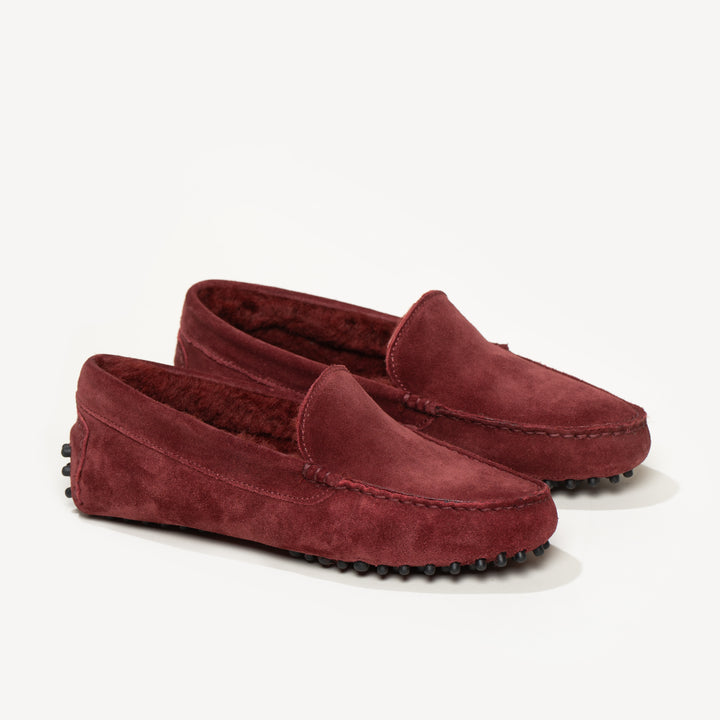 The Felize Shearling - Burgundy - Suede - M.Gemi