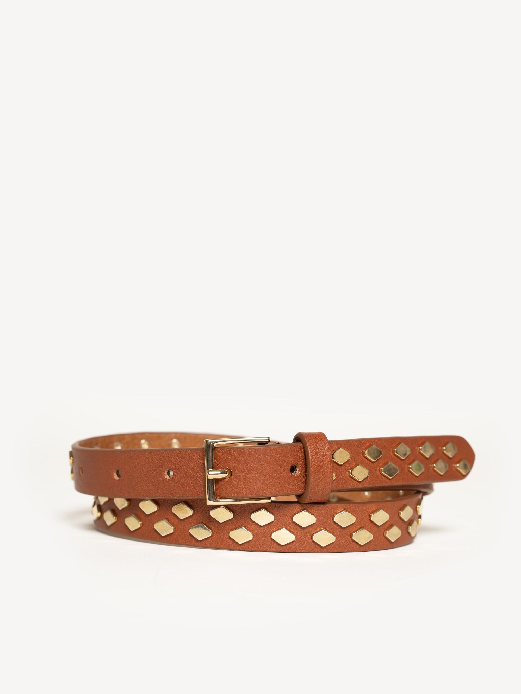 The Elisa Belt - Tan with Gold - Leather - M.Gemi