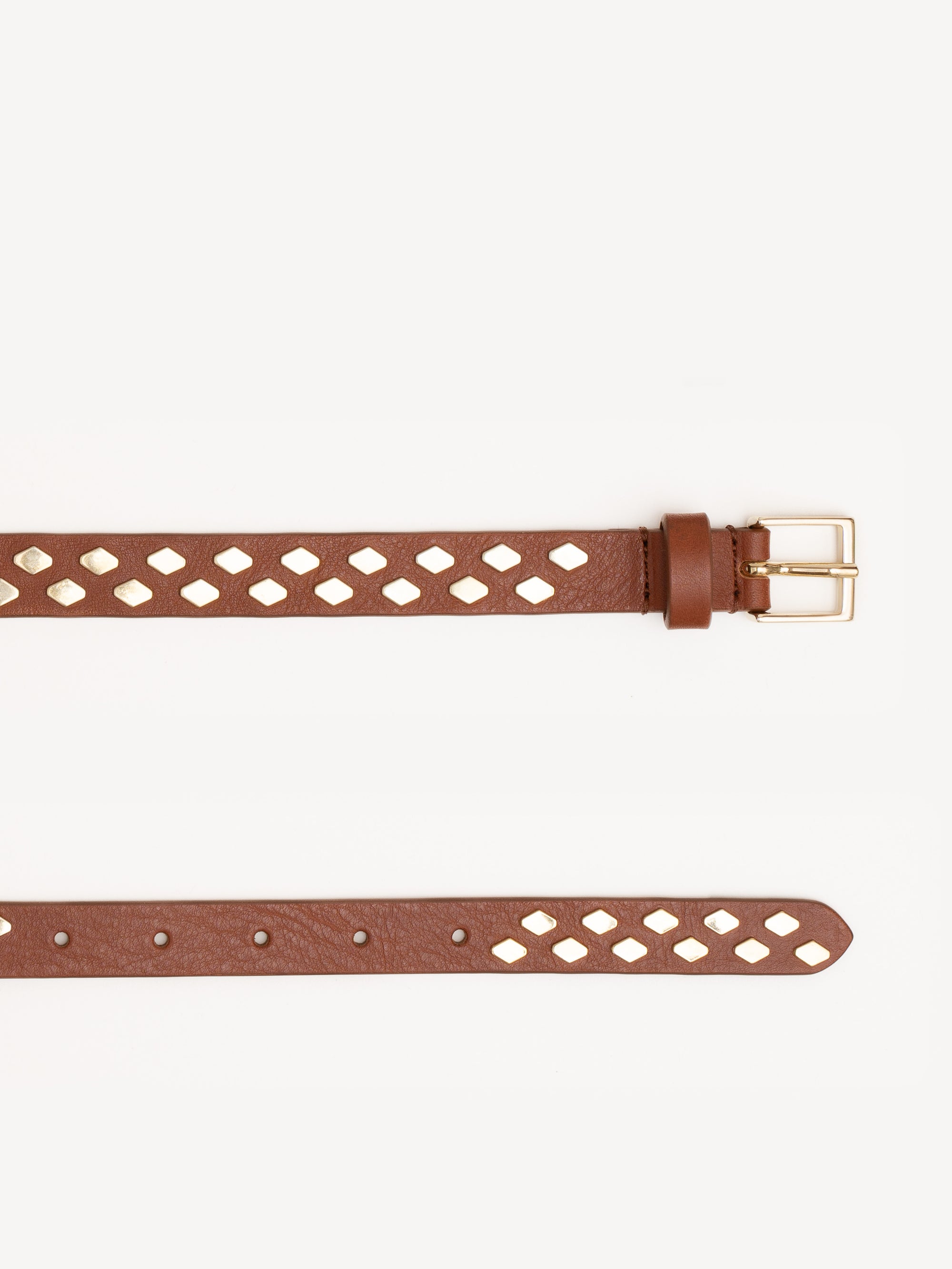 The Elisa Belt - Tan with Gold - Leather - M.Gemi